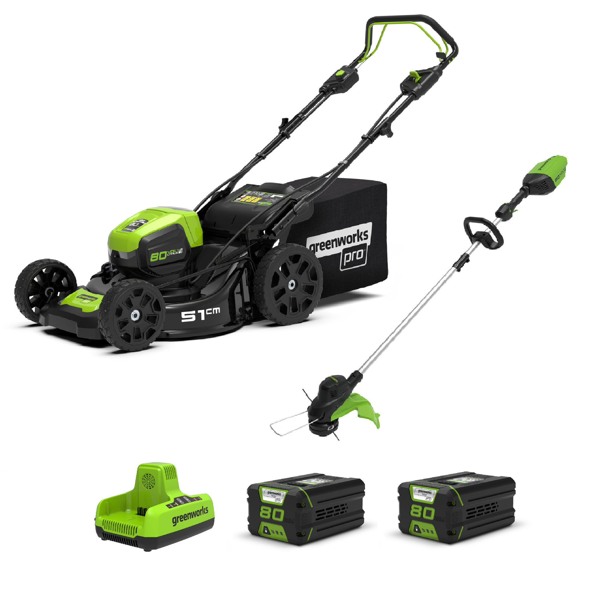 80V Lawn Mower SP 51cm String Trimmer 38cm Set