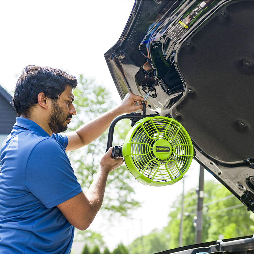24V Jobsite Fan with cordless or battery option - Greenworks