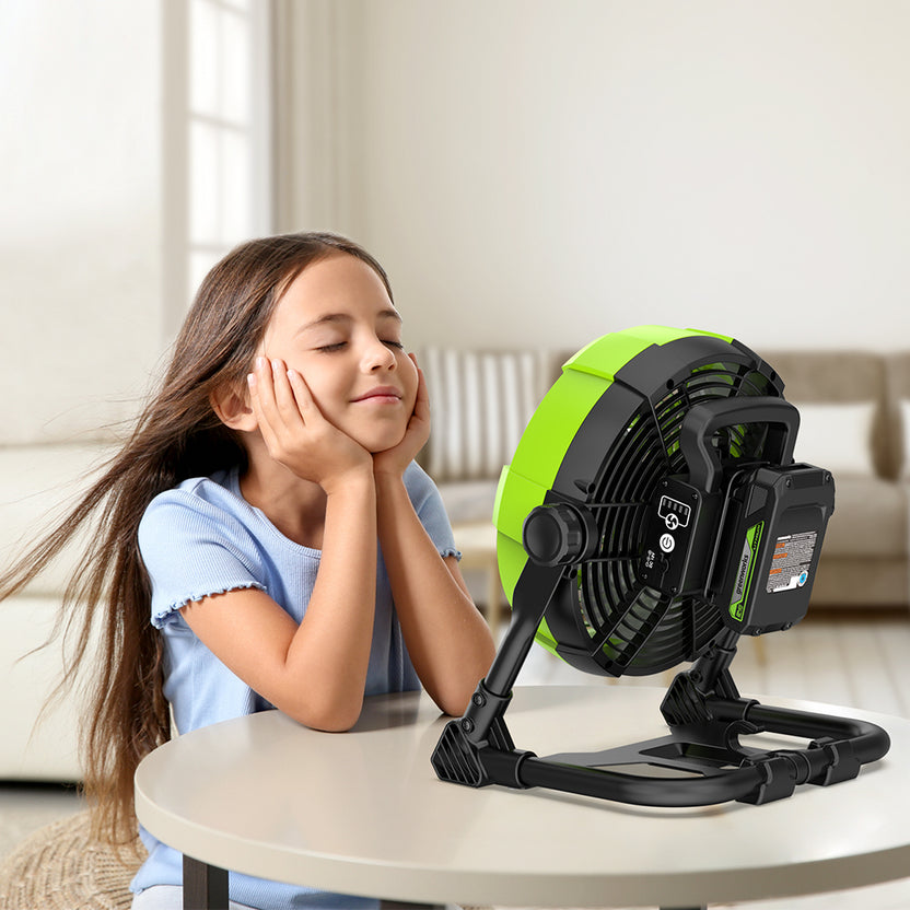 24V Jobsite Fan with cordless or battery option - Greenworks