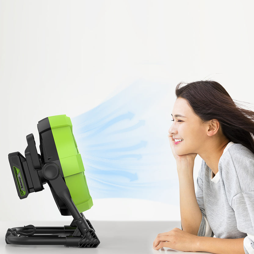 24V Jobsite Fan with cordless or battery option - Greenworks