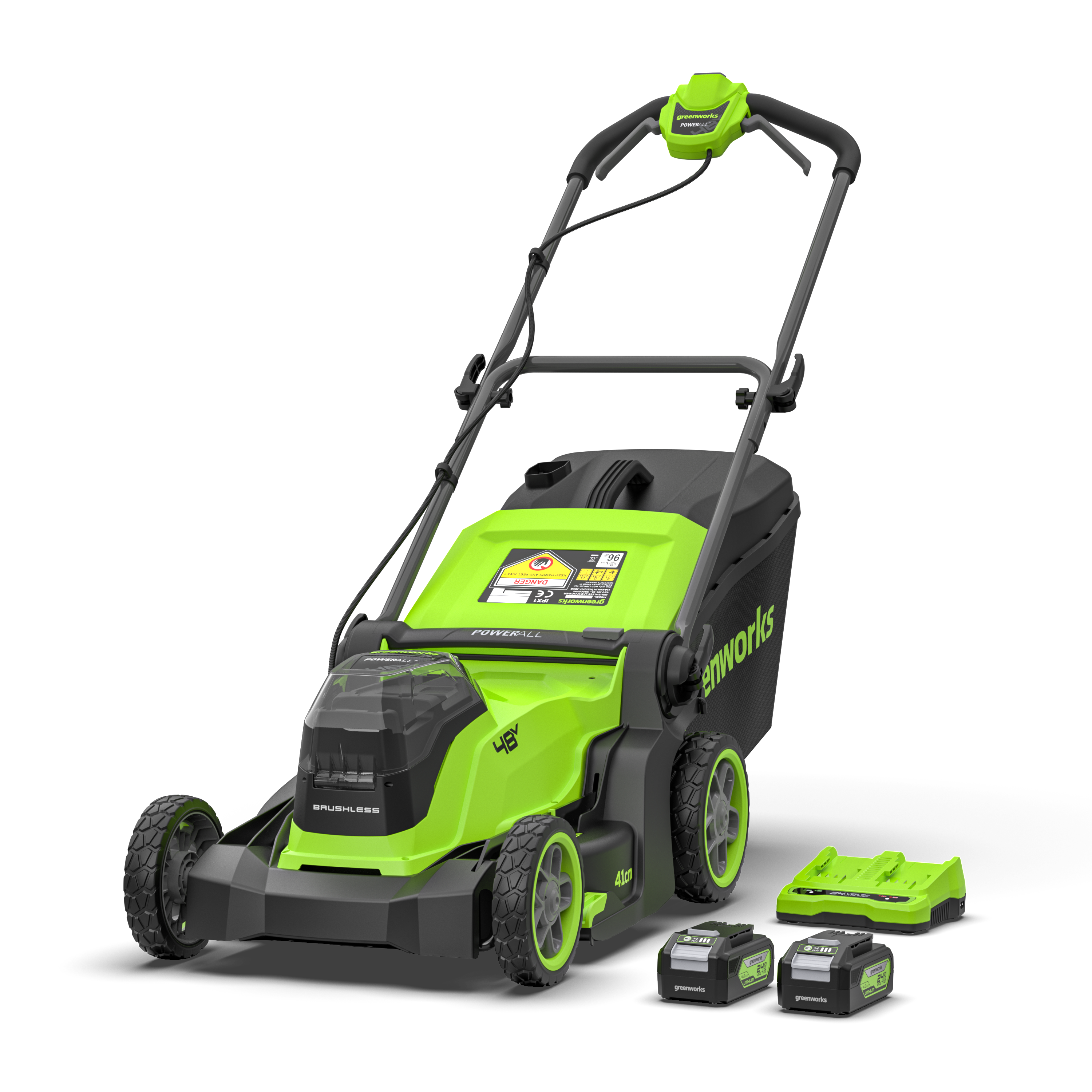 POWERALL 48V (24V x 2) Lawn Mower 41cm - 2x 4Ah Battery